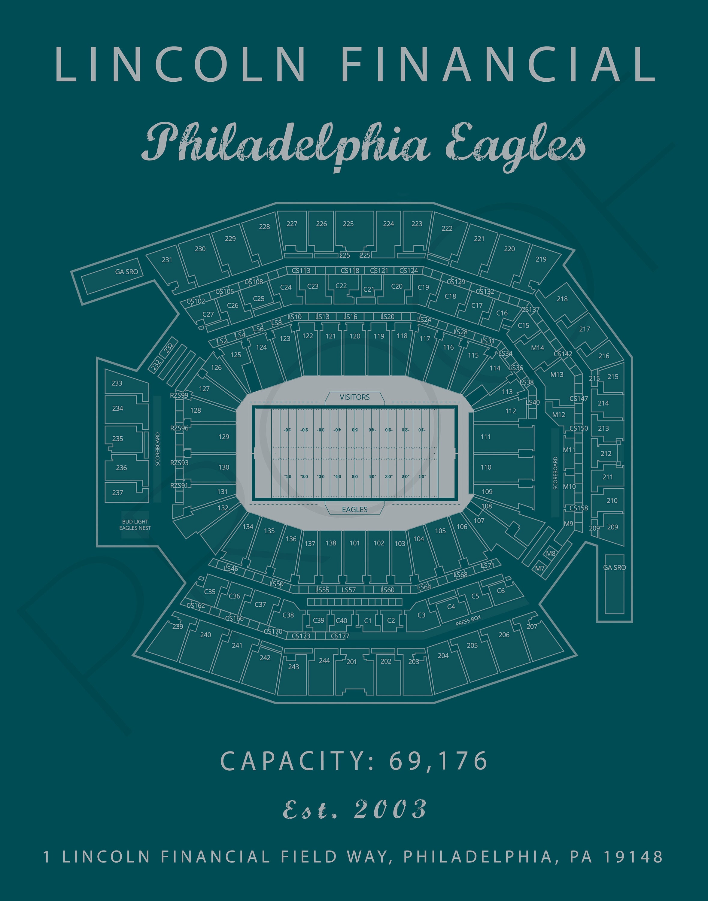 Philadelphia Eagles Virtual Seating Chart Lincoln Financial Field