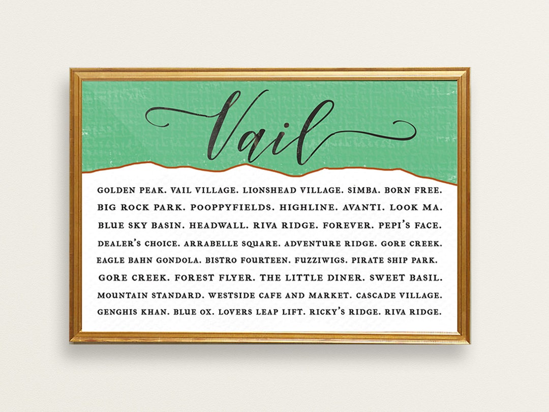Vail Colorado, Colorado Gifts. Colorado Art. Colorado Sign. Ski Decor ...