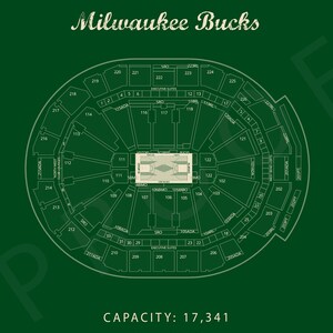 Fiserv Forum, Milwaukee Bucks, NBA Seating Chart, Print or Canvas ...