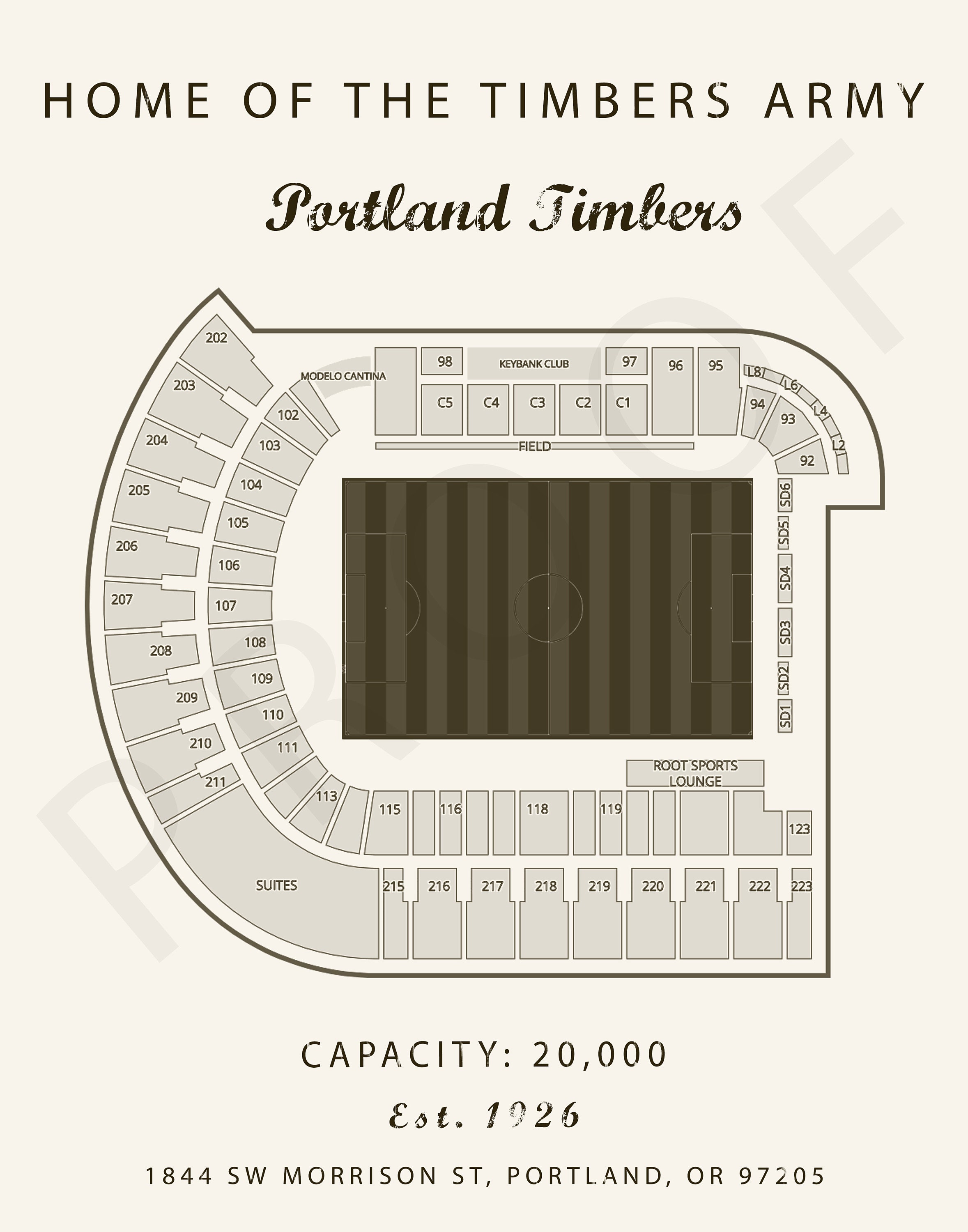 Portland Timbers, Providence Park, Timbers Art, Gift for Him, Stadium ...