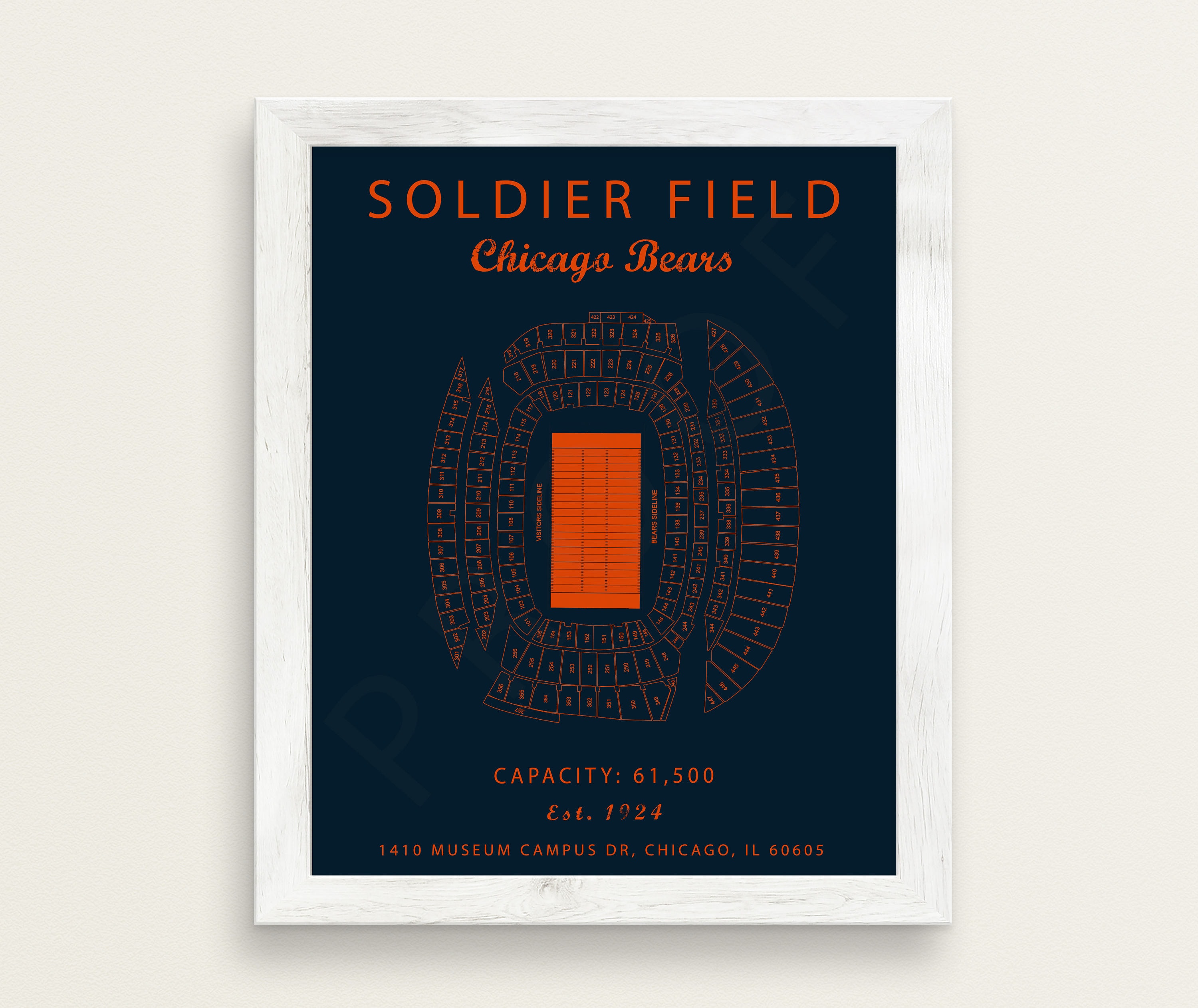 Soldier Field Soldier Field Sign Soldier Field Poster | Etsy