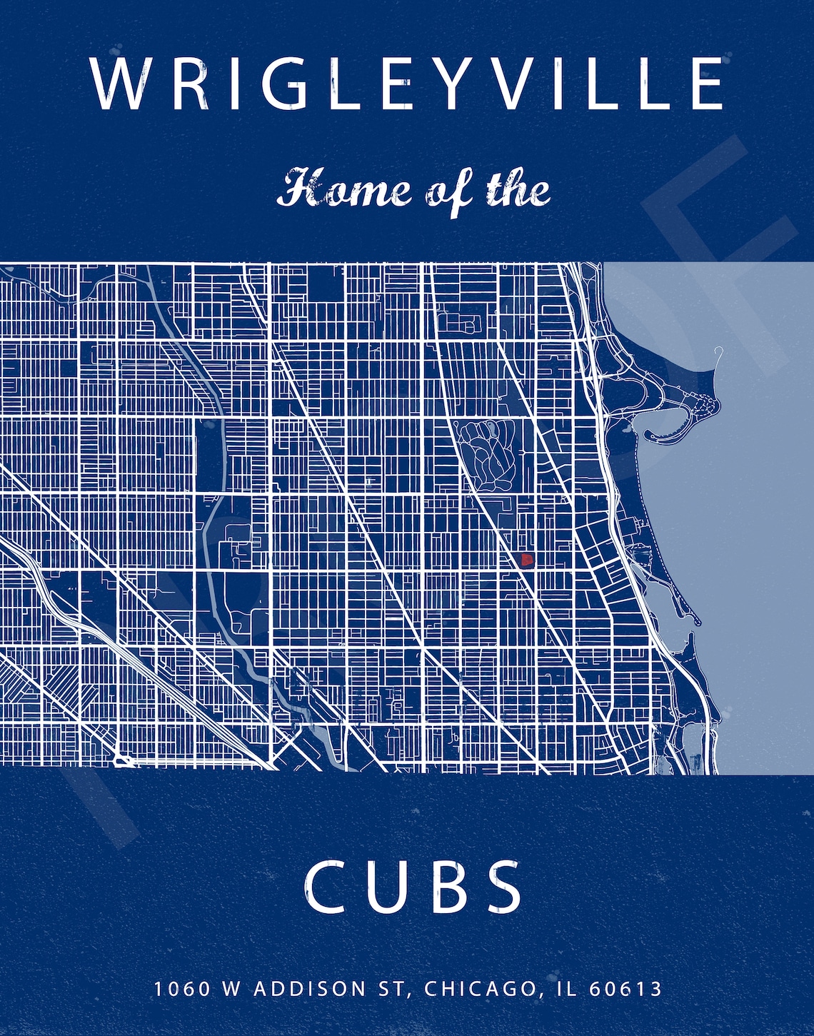 Wrigleyville Map, Chicago Illinois Map, Wrigley Field Sign, Chicago ...