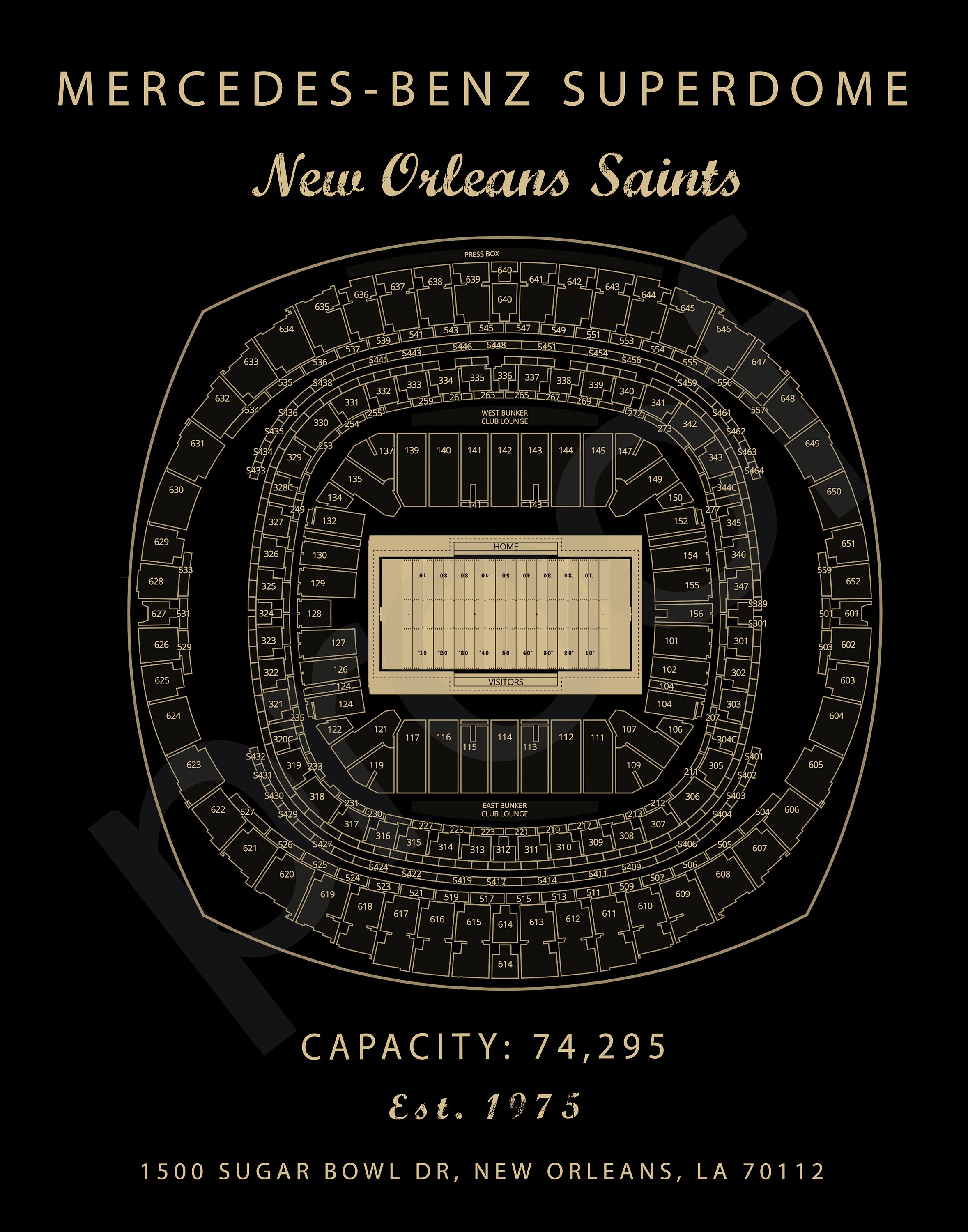 New Orleans Saints Stadium Seating Chart