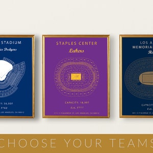 Dodgers, Lakers, Rams. Set of 3 Prints or Canvases, Dodgers Stadium ...