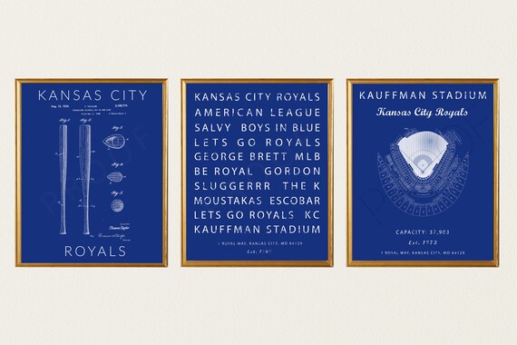 Kansas City Royals Set of 3 Prints Baseball Patent Art - Etsy