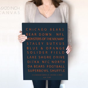 Chicago Bears Sign, Chicago Bears Subway Art, Bears Typography, Chicago ...