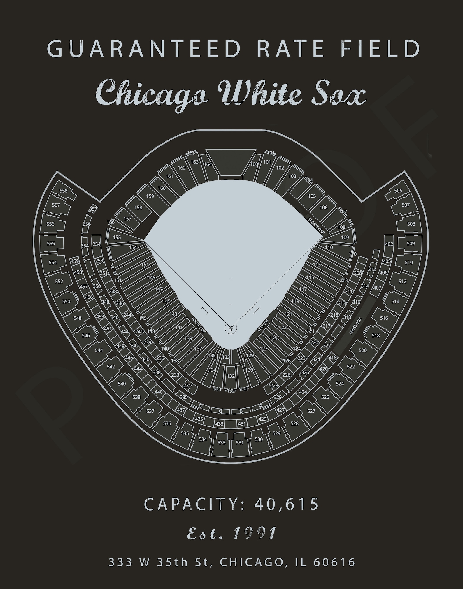 Guaranteed Rate Field Seating Chart, Chicago White Sox, Guaranteed Rate ...