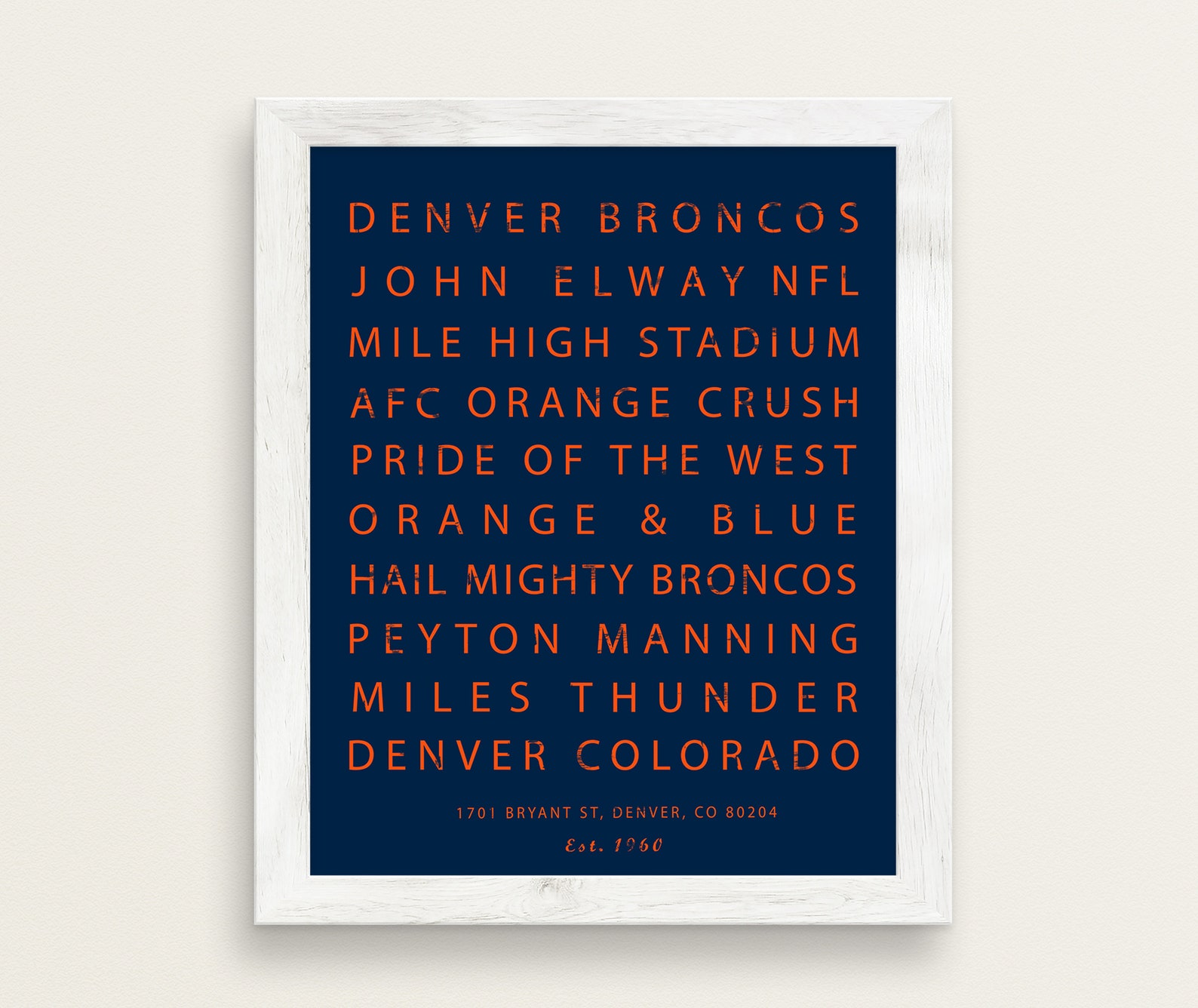 Denver Broncos Sign Broncos Subway Art Broncos Typography | Etsy
