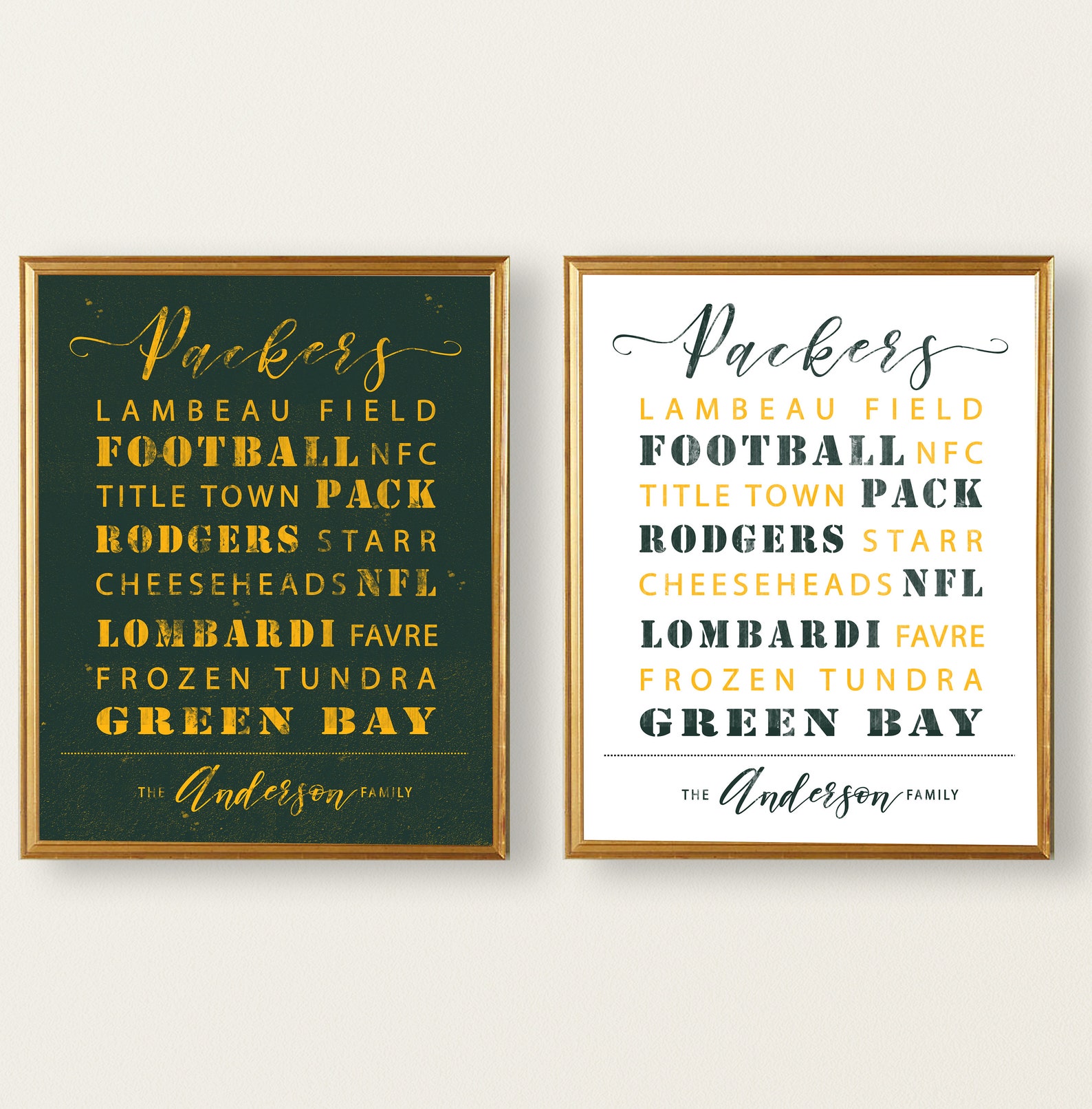 Personalized Green Bay Packers: Print or Canvas. Packers | Etsy