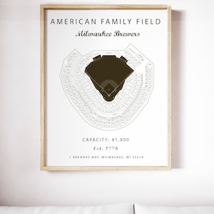 American Family Field Seating Chart, Milwaukee Brewers Sign, MLB Art ...