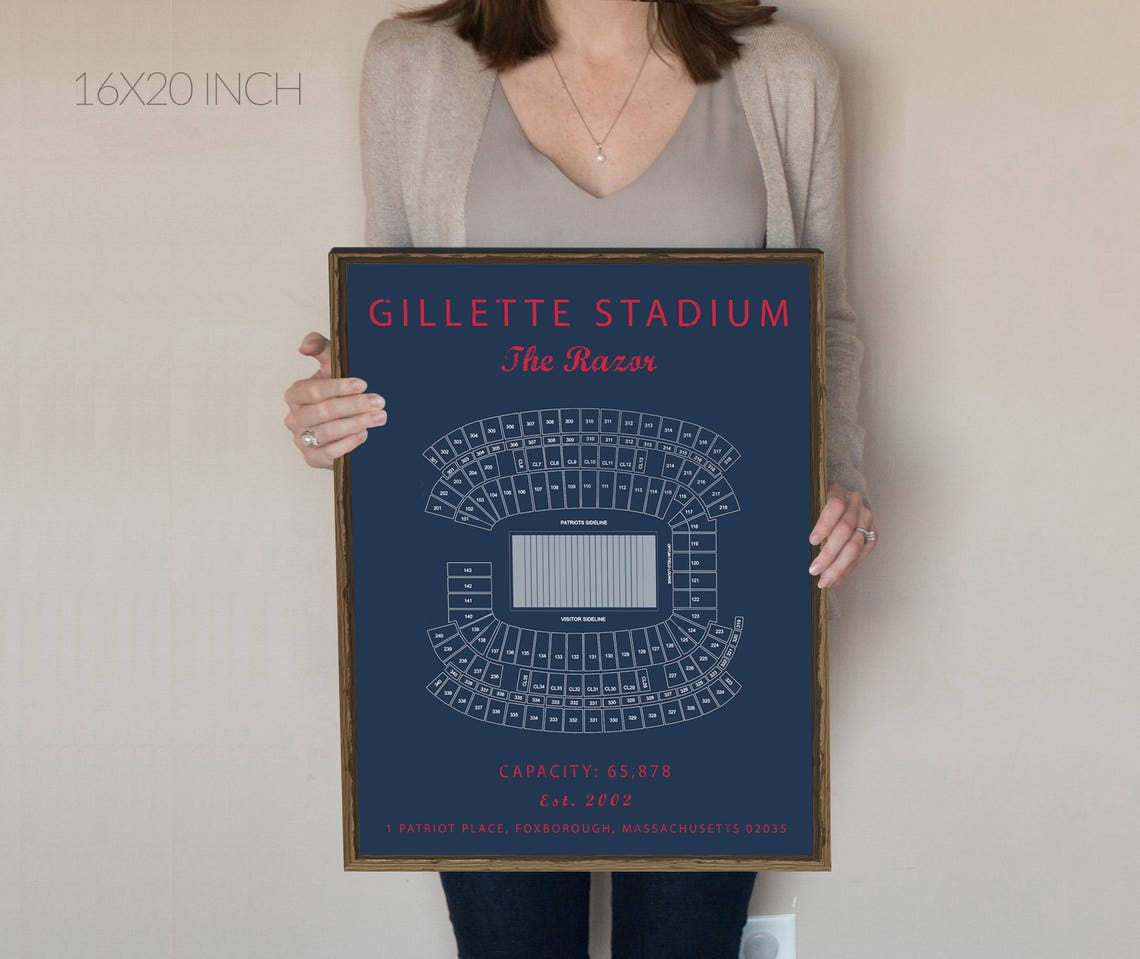 Gillette Stadium Seating Chart New England Patriots Gillette | Etsy