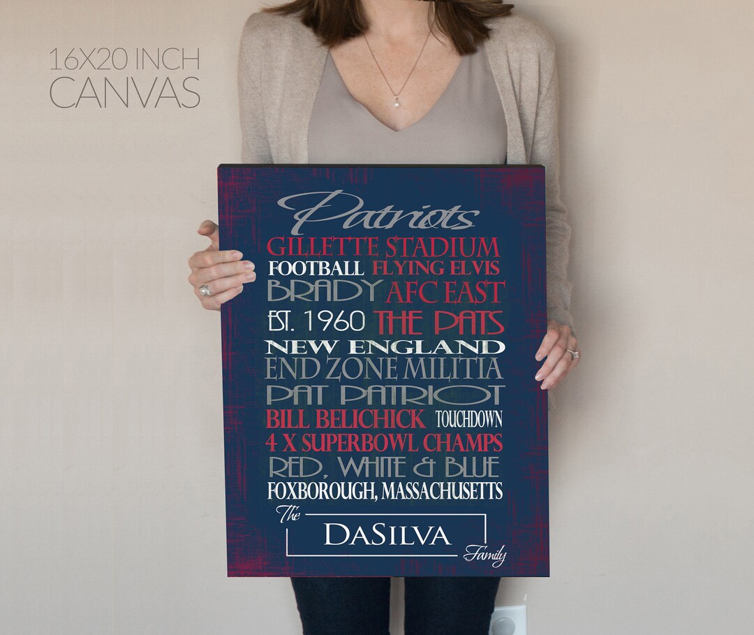 Personalized New England Patriots Print or Canvas. Gifts for Dad. Gifts ...