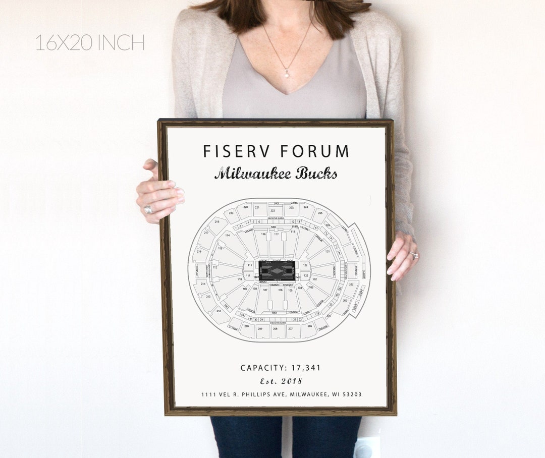 Fiserv Forum, Milwaukee Bucks, NBA Seating Chart, Print or Canvas ...