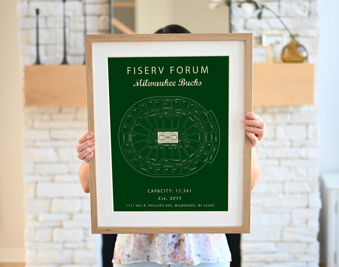 Milwaukee Bucks, Fiserv Forum Stadium Seating Chart, NBA Print or ...