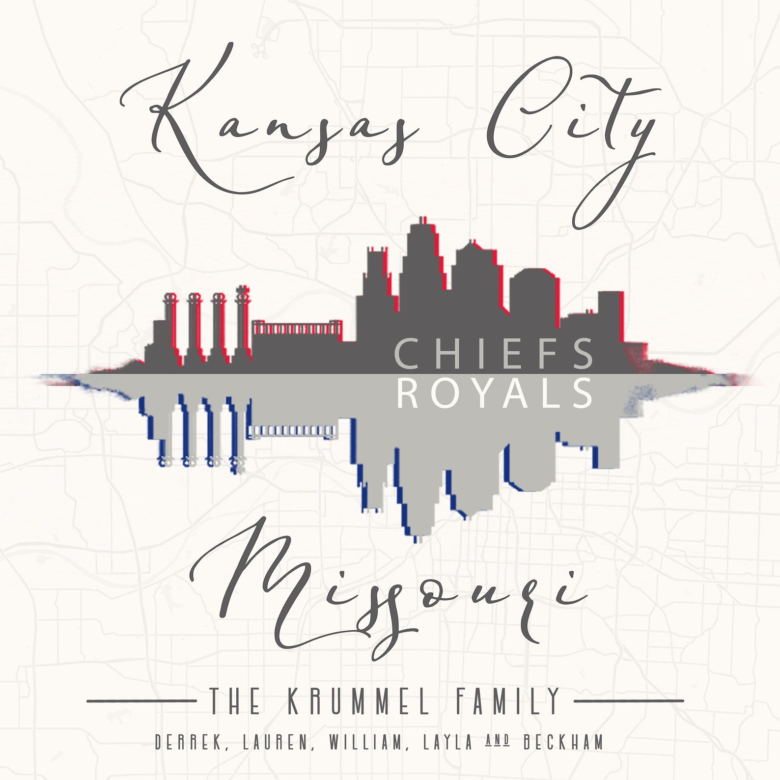 Personalized Kansas City Print Kansas City Skyline Art - Etsy