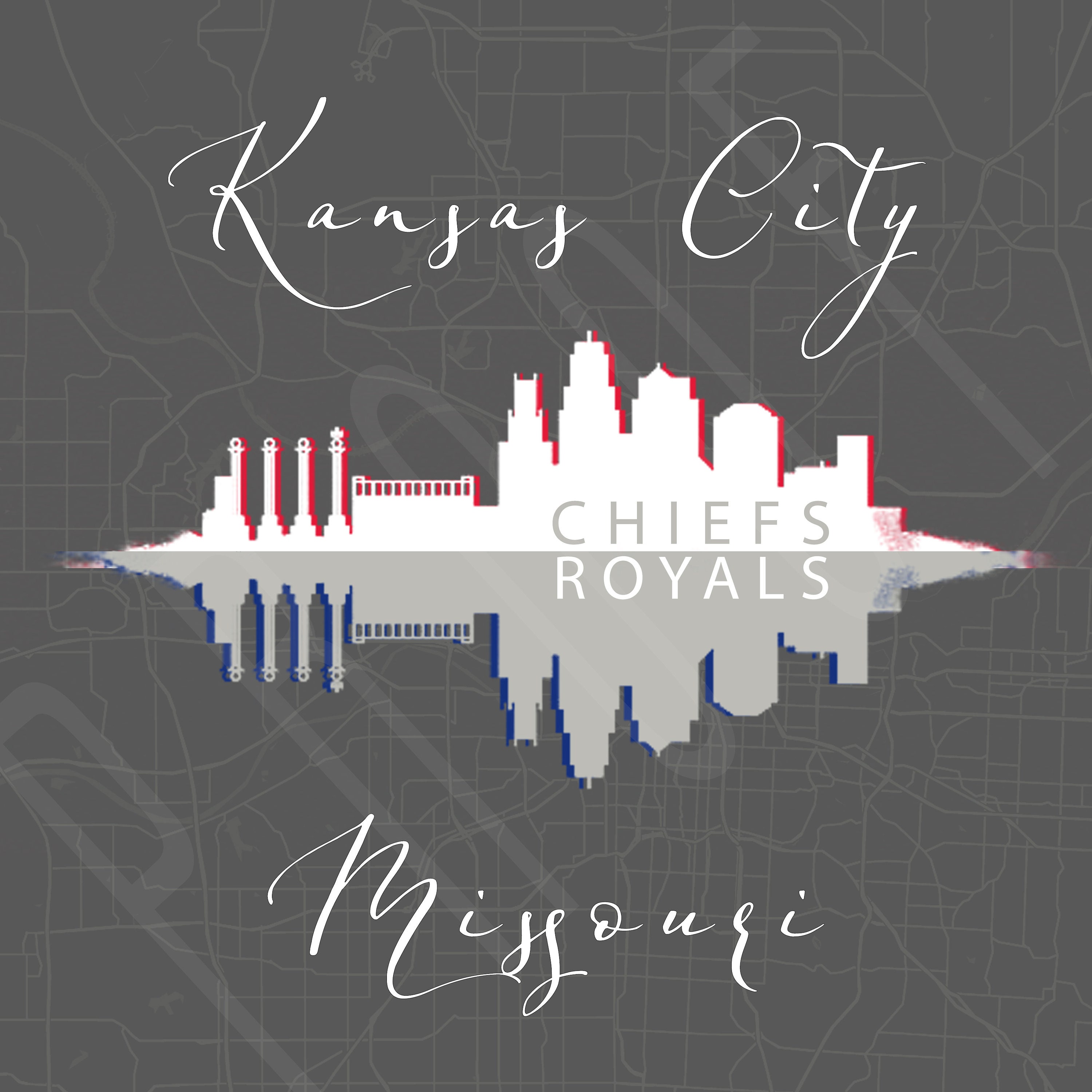 Personalized Kansas City Print Kansas City skyline art | Etsy
