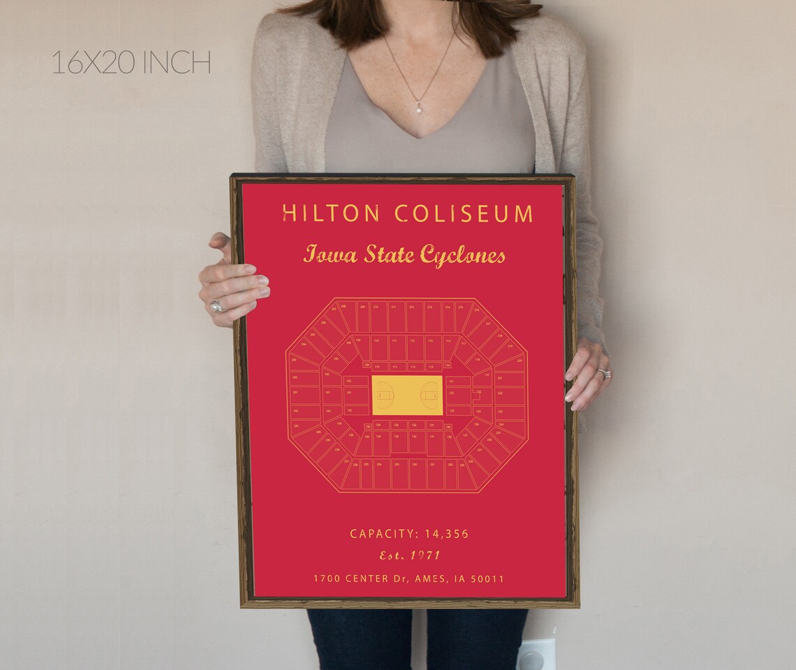 Hilton Coliseum Seating Chart Iowa State Cyclones Hilton | Etsy