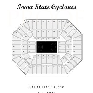 Hilton Coliseum Seating Chart Iowa State Cyclones Hilton - Etsy
