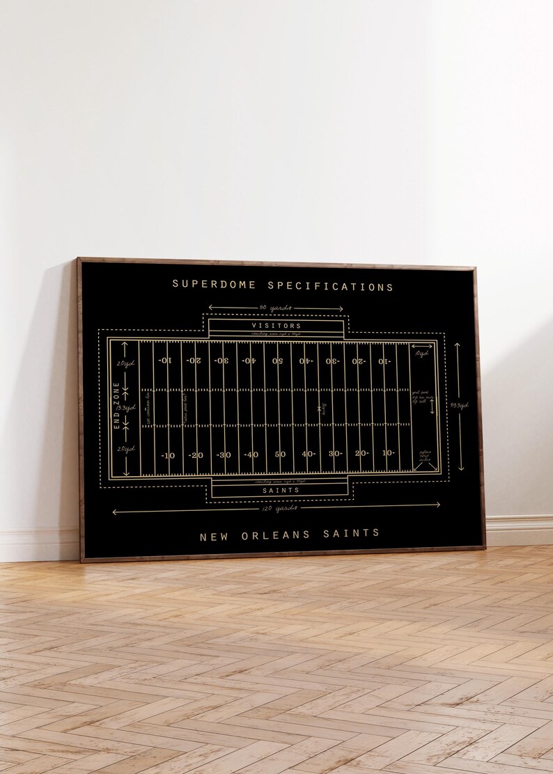 New Orleans Saints Superdome Specifications Print or Canvas, Gift for ...