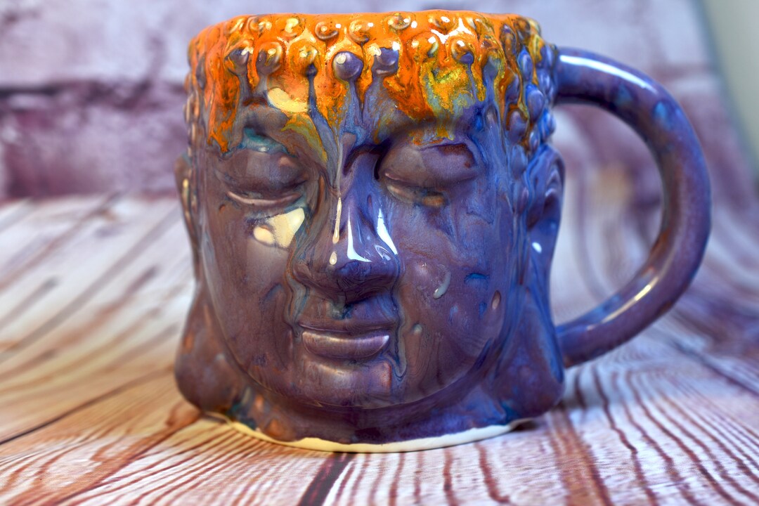 Buddha Head Mug, Ceramic Buddha Head Mug, Buddha Mug, Mug, Large ...