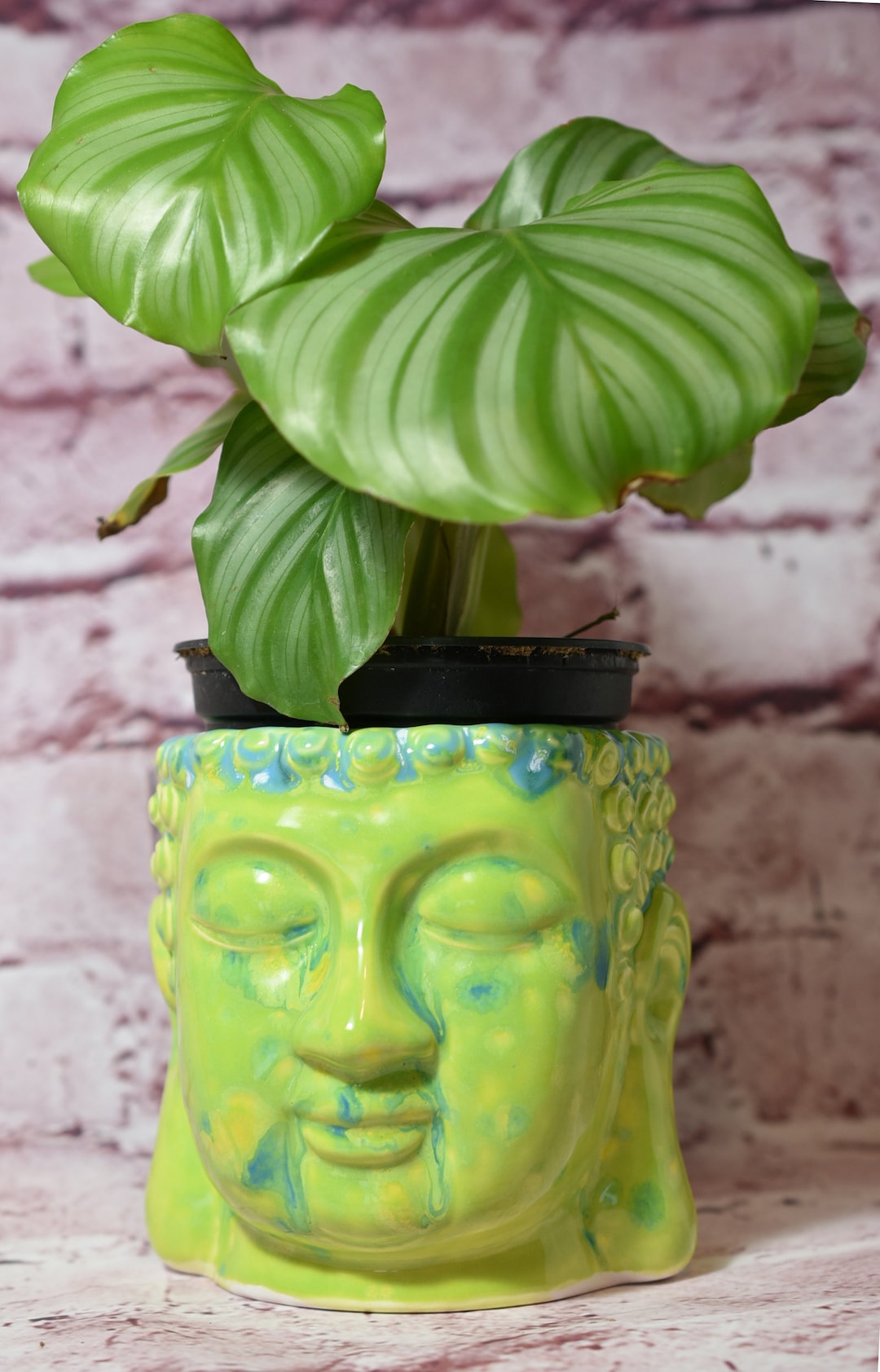 Buddha Head Planter, Indoor, Outdoor, Succulent Planter, Ceramic Buddha ...