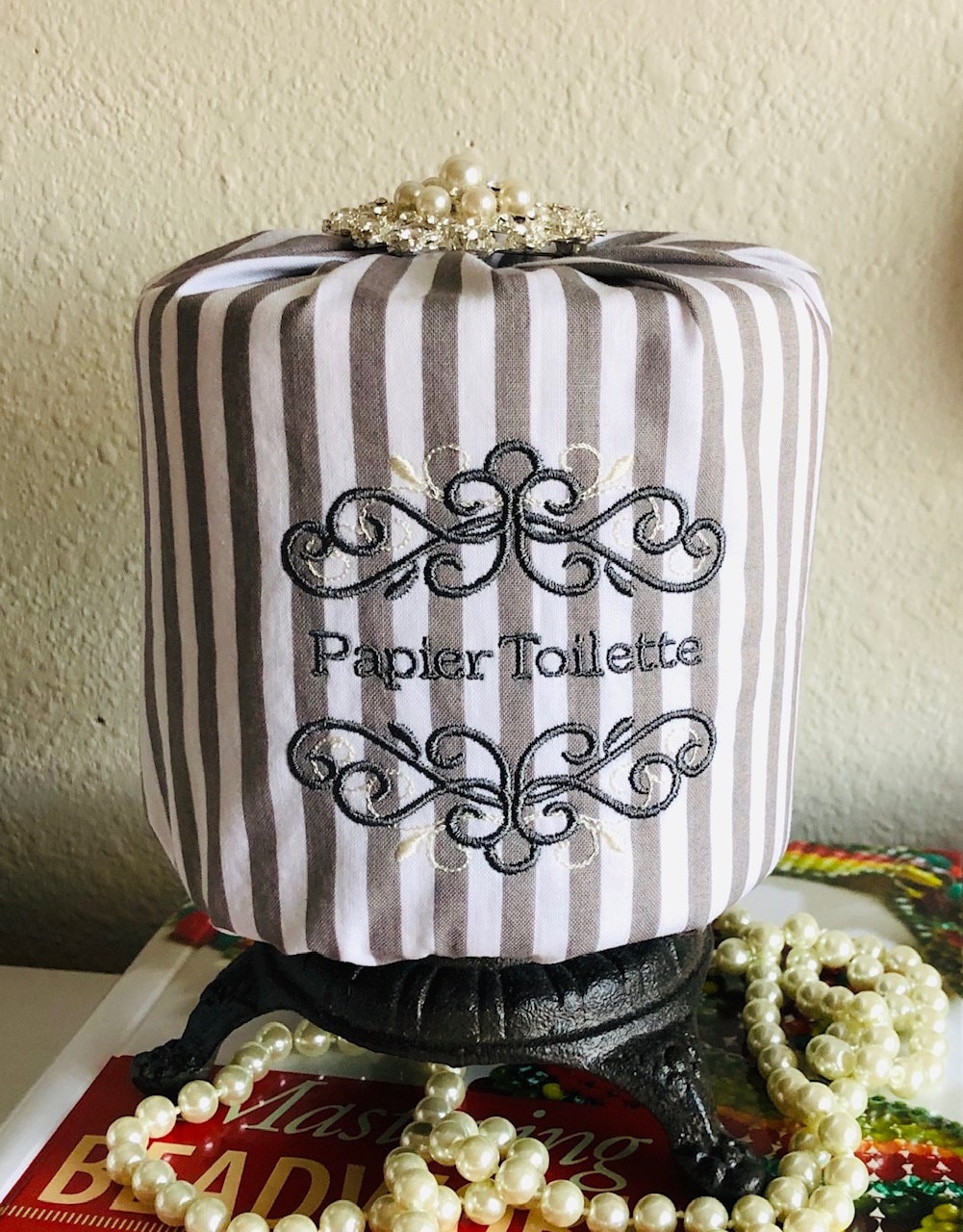 Toilet Paper Roll Cover Wrap & Tuck Embroidered Bathroom Decor | Etsy