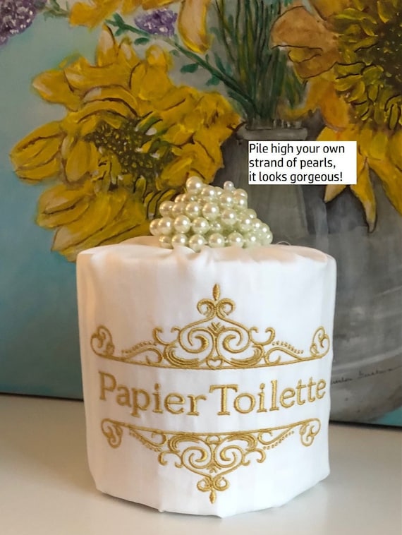Toilet Paper Roll Cover Wrap & Tuck Embroidered Bathroom Decor - Etsy