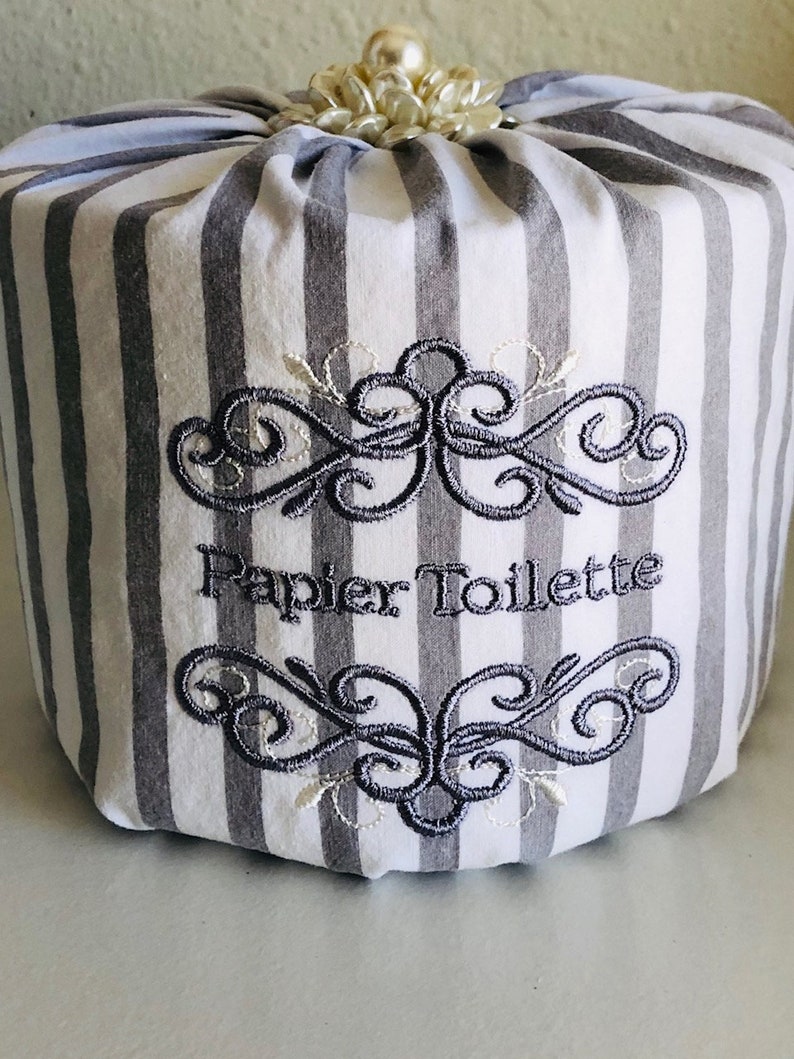Toilet Paper Roll Cover Wrap & Tuck Embroidered Bathroom Decor | Etsy