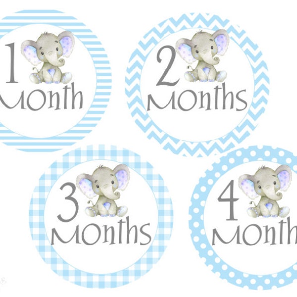 Baby Boy Month Stickers - Etsy