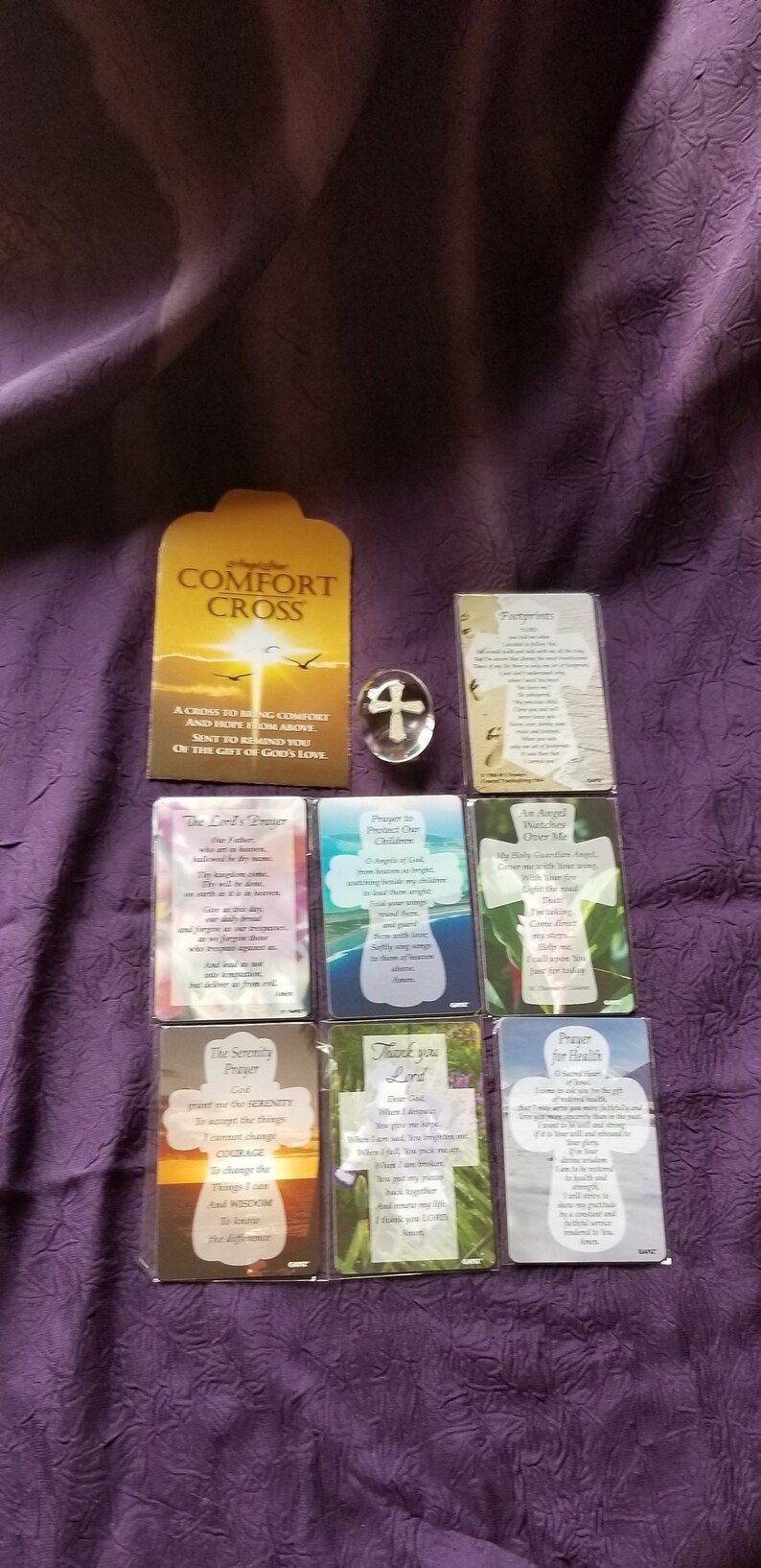 Purple Rose Religious Prayer Card Care Package - Etsy