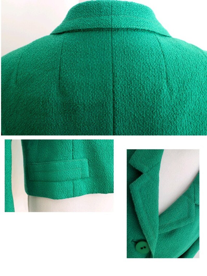 1960 Green Wool Jacket /60s French Green Jacket / Mod Girl Jacket ...