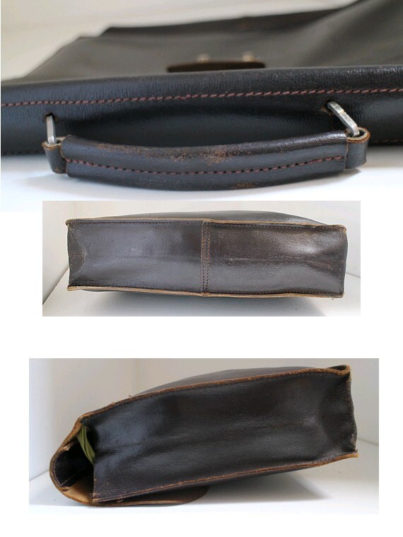 SATCHEL BRIEFCASE Brown Leather - Etsy