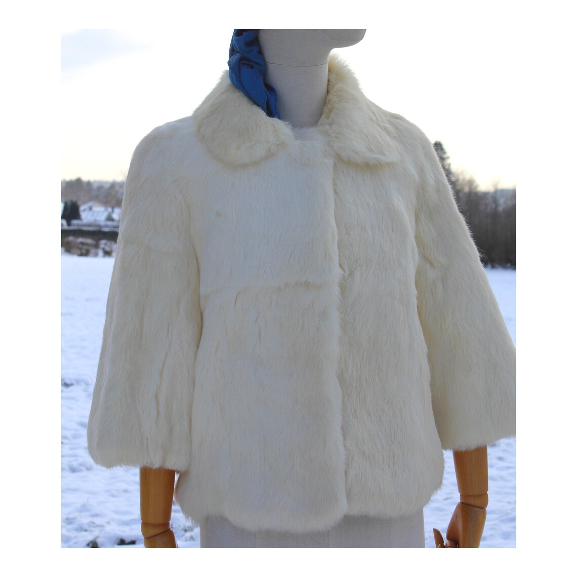 1970s White Rabbit Fur Jacket With Flare Sleeves / 1970s Jean - Etsy