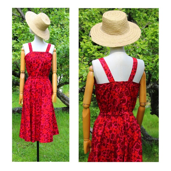 1980s Straps Summer Dress / 80s Back Buttoned Sun Dress / Pink - Etsy