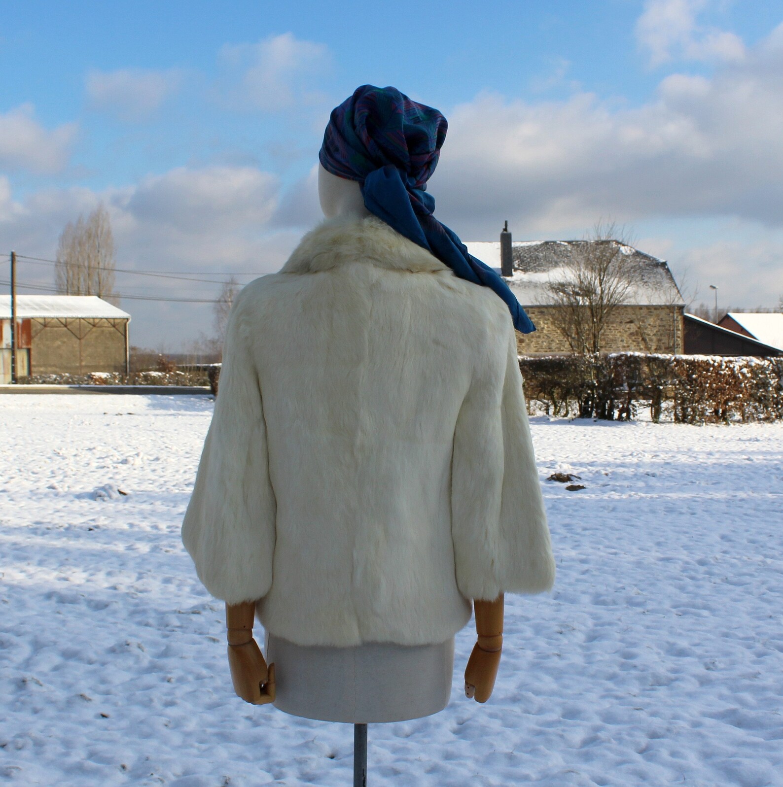 1970s White Rabbit Fur Jacket With Flare Sleeves / 1970s Jean - Etsy