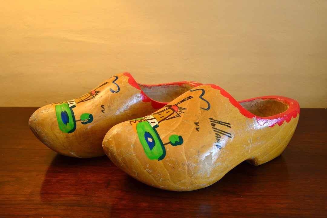 Dutch Wooden Clogs. Vintage Dutch Shoes Souvenir. Made in Holland. VT47 ...