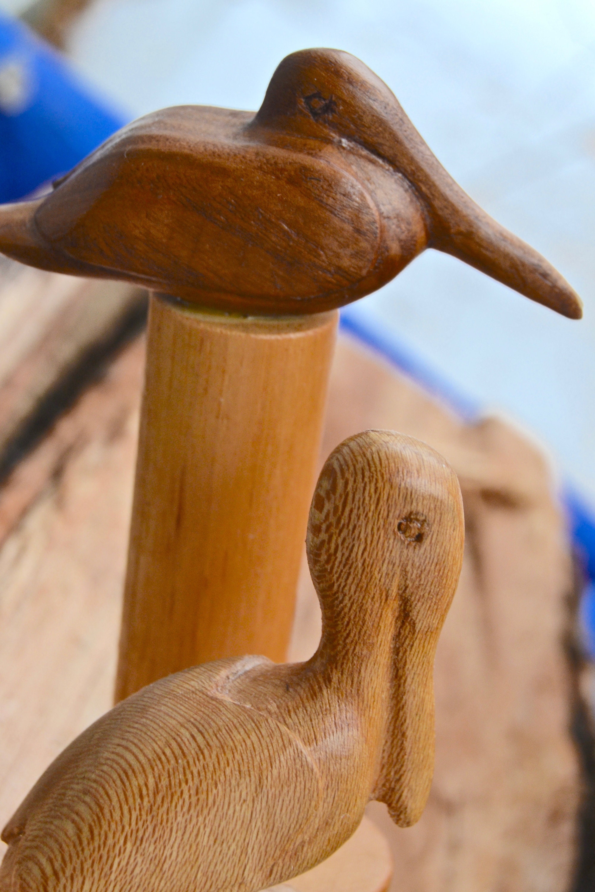 Pelican Wood Carving. Pelican Decor. Hand Carved Marine Birds. Ocean ...