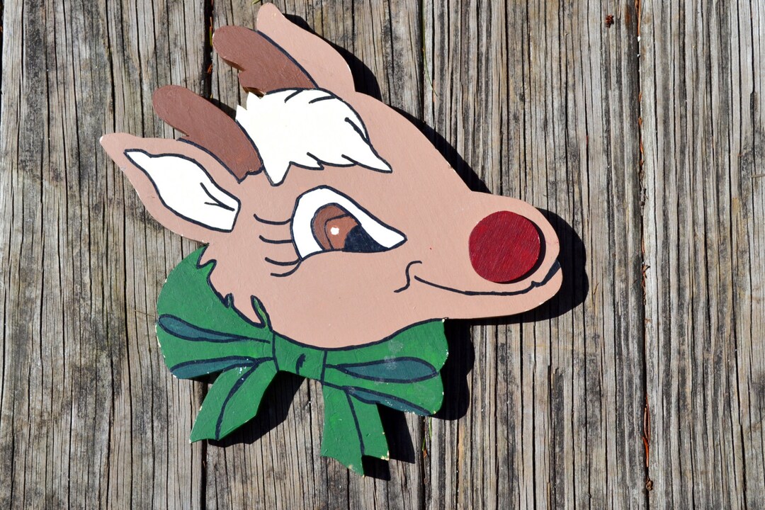 Vintage Rudolph Wall Plaque. Christmas Door Decoration. Holiday Door ...