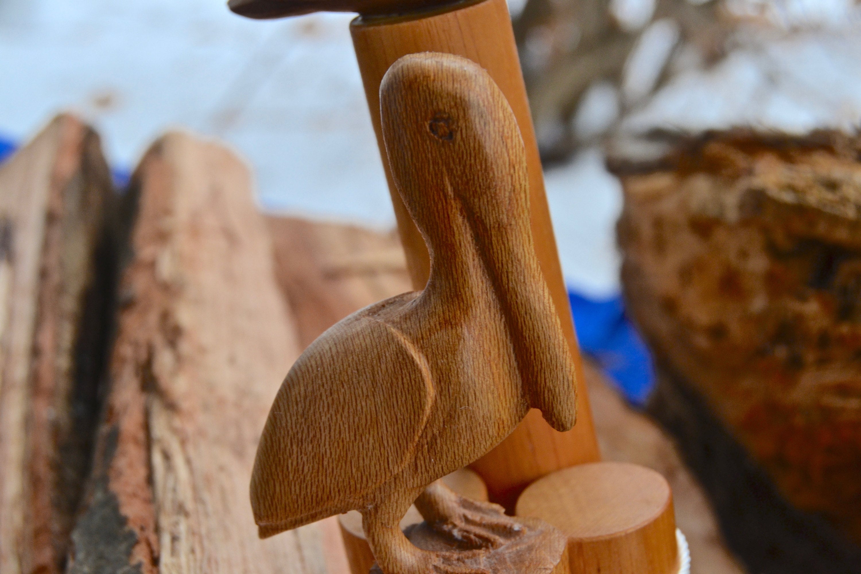 Pelican Wood Carving. Pelican Decor. Hand Carved Marine Birds. - Etsy