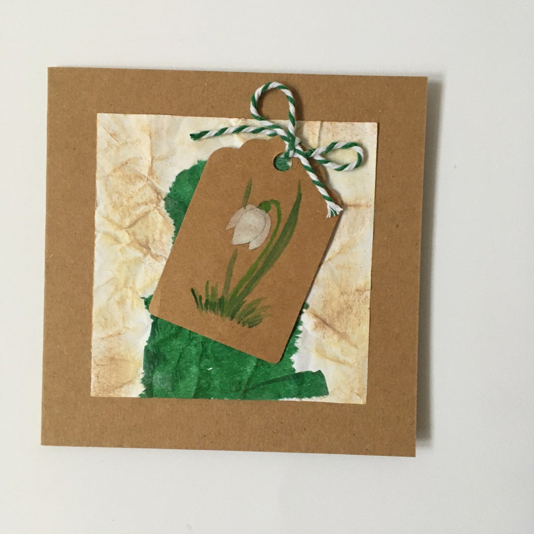 Snowdrop. Rustic Style Card for Any Occasion - Etsy