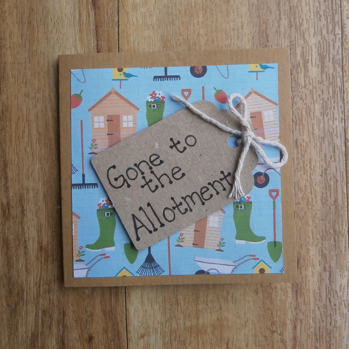 Gone to the Allotment. Individually Handmade Card. Perfect for a ...