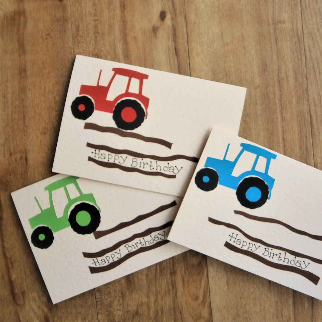 Tractor Birthday Card.individually Handmade Greetings Card Featuring a ...