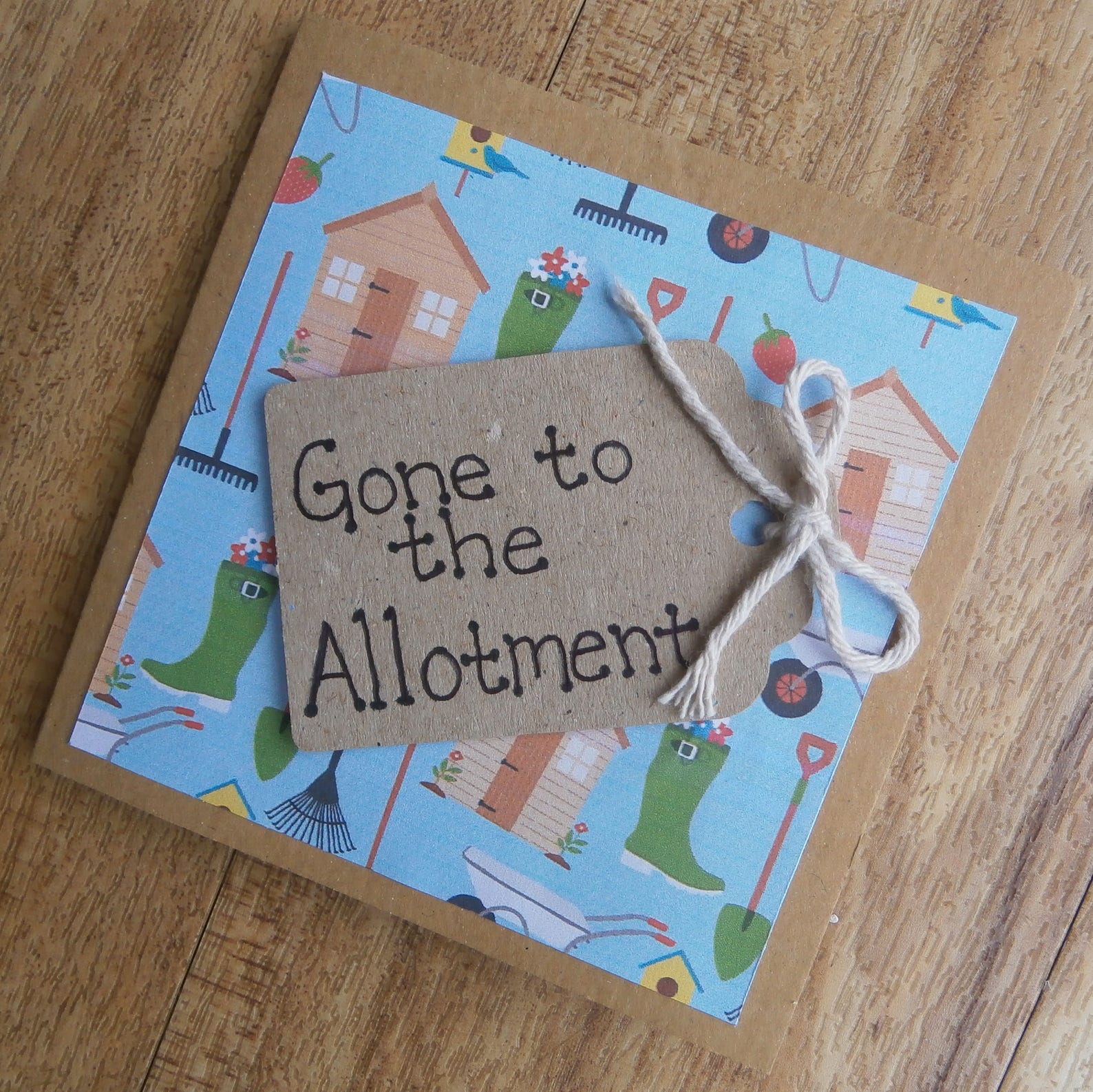 Gone to the Allotment. Individually Handmade Card. Perfect for a ...