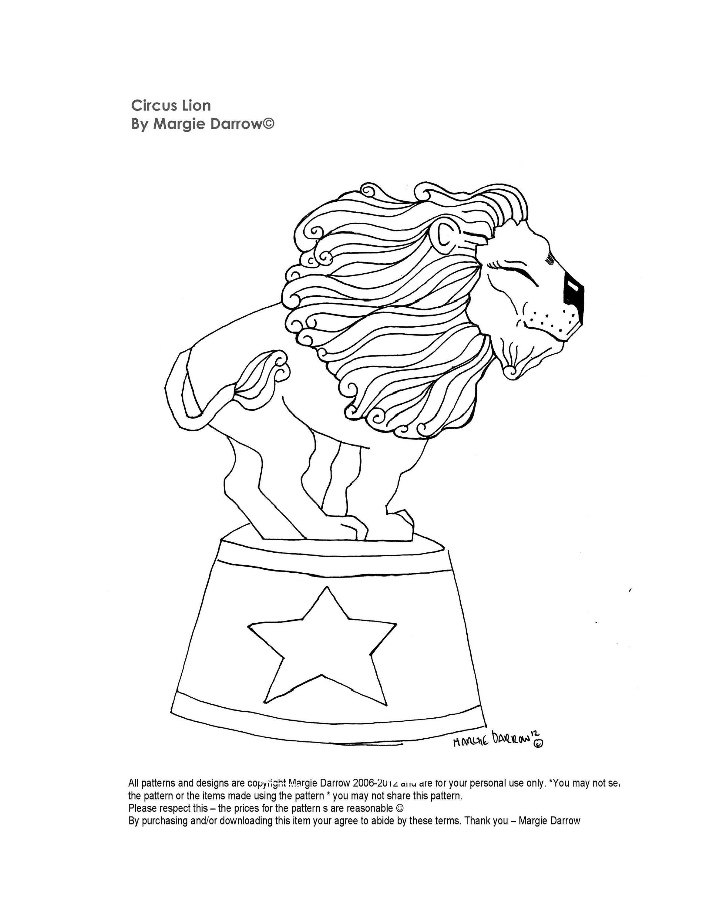 Circus Lion - DIY Hand Embroidery PDF Pattern - Etsy