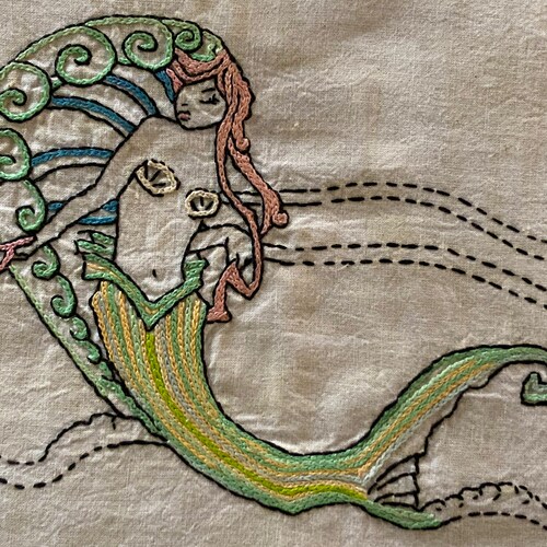 Art Deco Mermaid Hand Embroidery PDF Pattern - Etsy