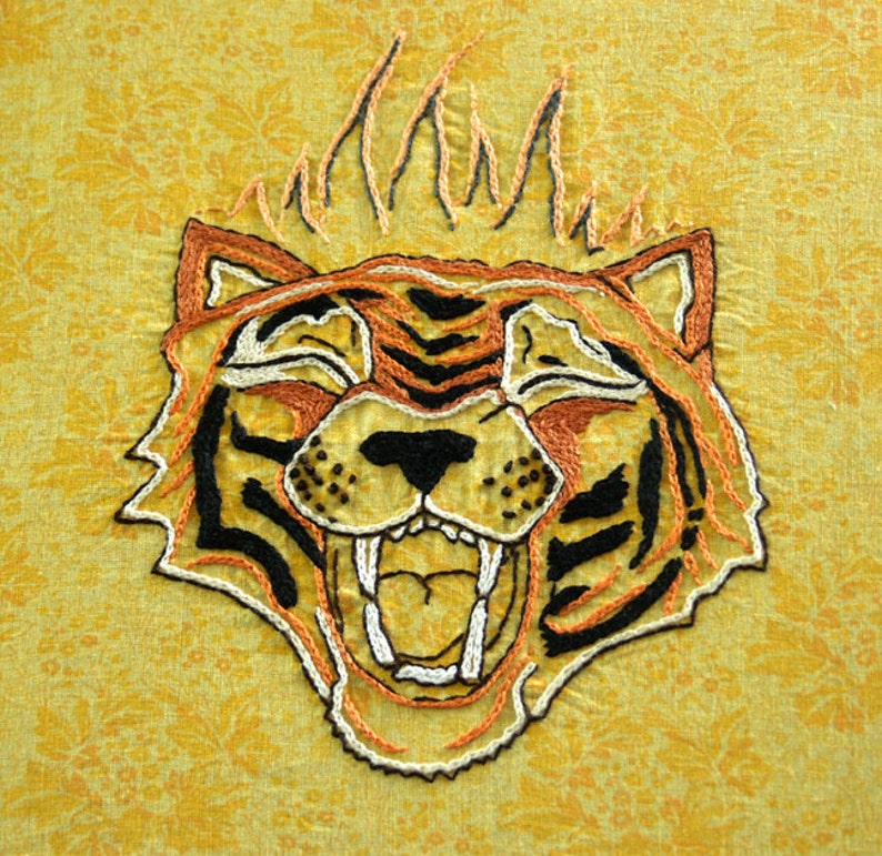 Circus Tiger - DIY Hand Embroidery PDF Pattern - Etsy