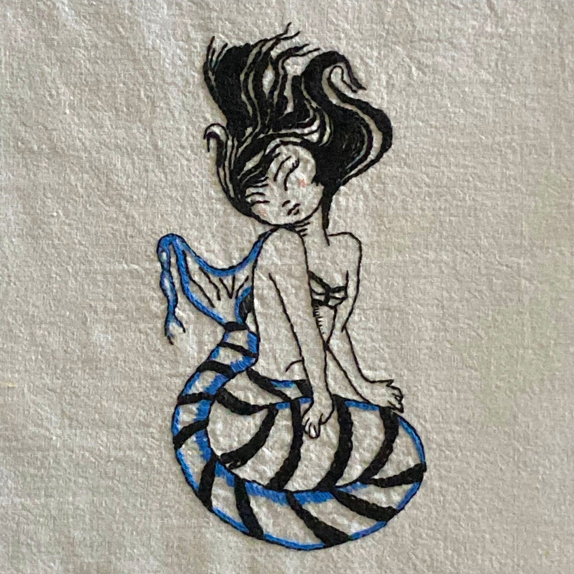 Striped Mermaid - Hand Embroidery Pattern PDF - Etsy