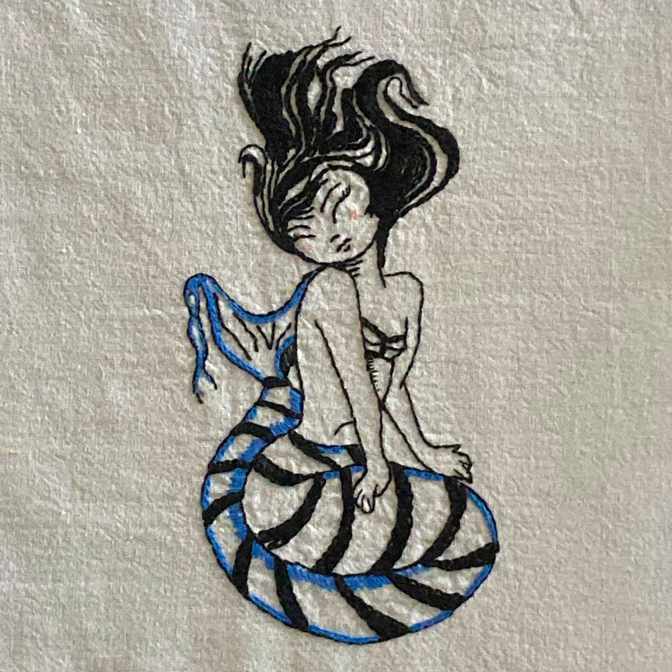 Striped Mermaid - Hand Embroidery Pattern PDF - Etsy