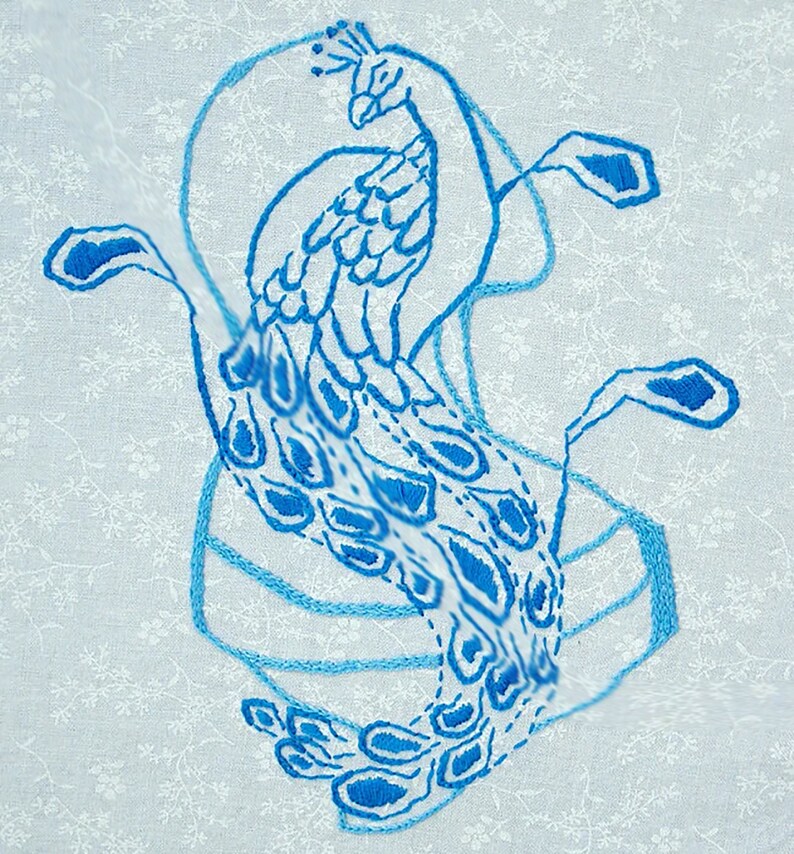 Deco Peacock Hand Embroidery PDF Pattern - Etsy