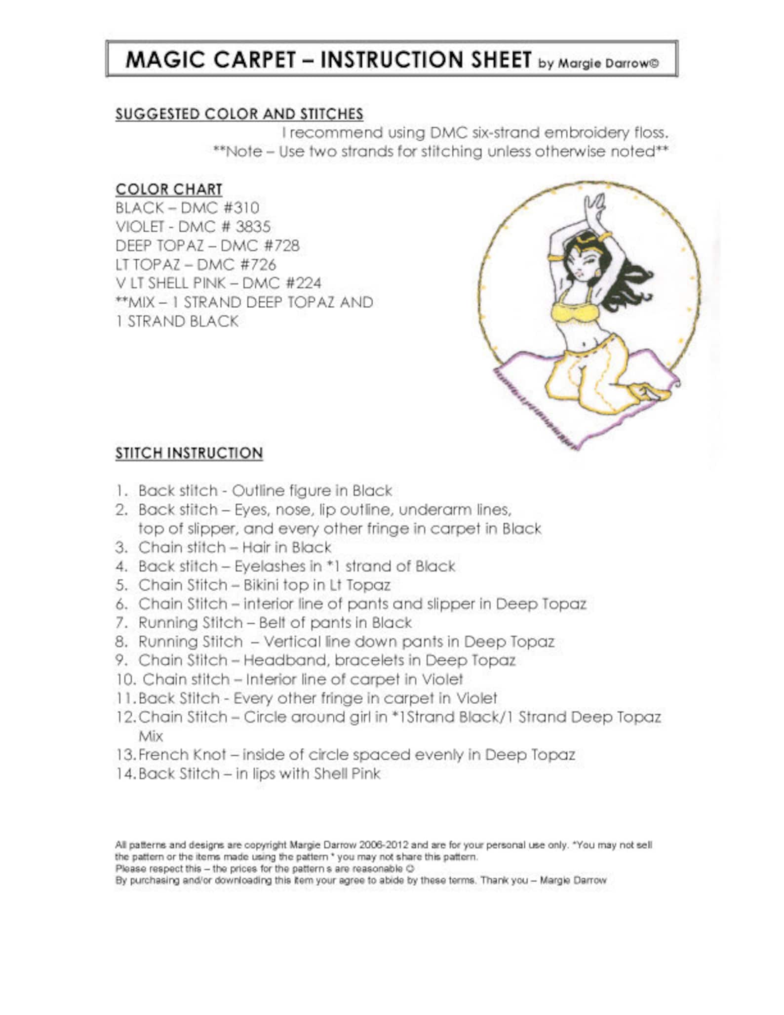 MAGIC CARPET - Hand Embroidery Pattern PDF - Etsy